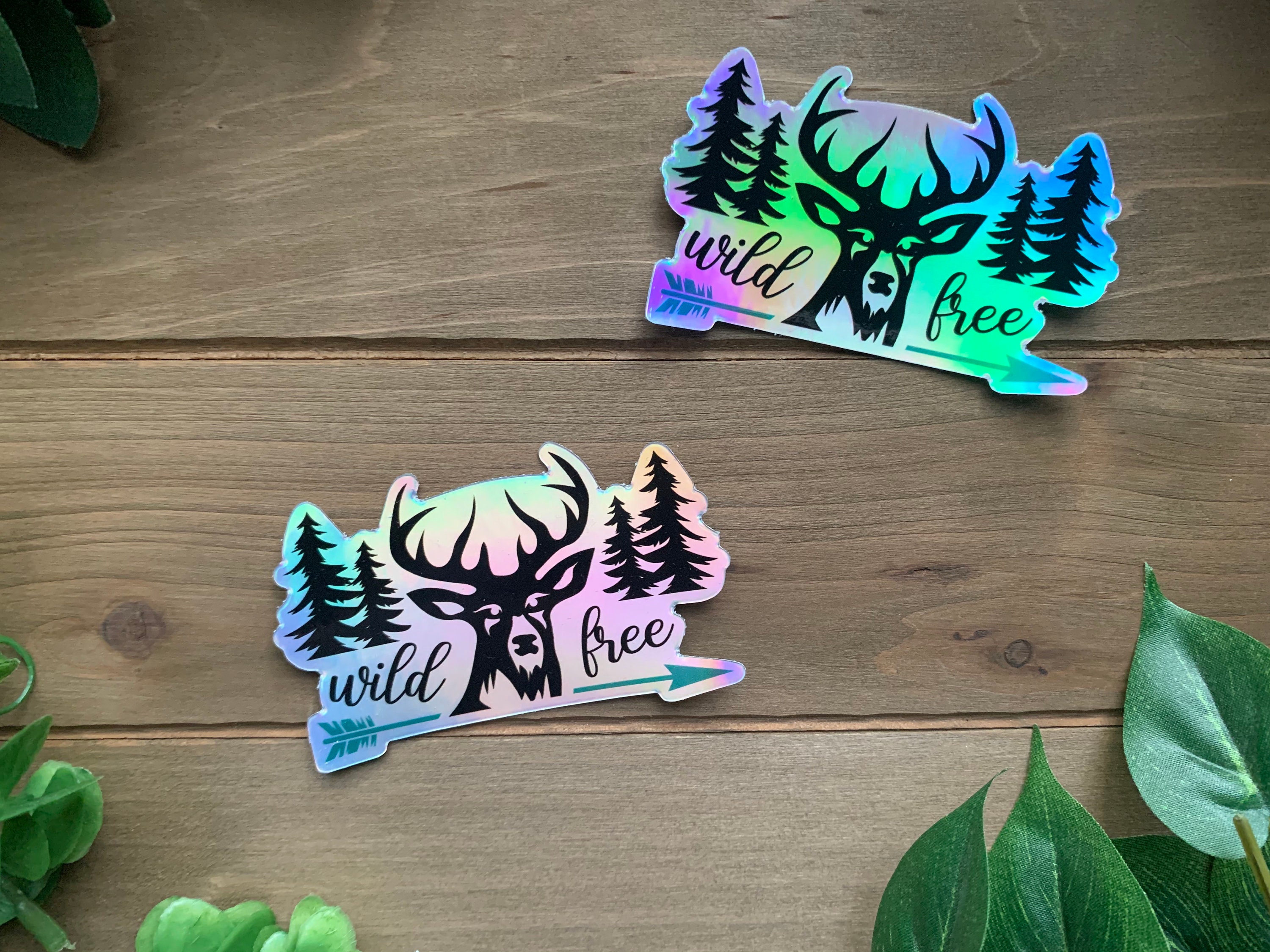 HOLOGRAPHIC Wild & Free Sticker Adventure Sticker Explore | Etsy