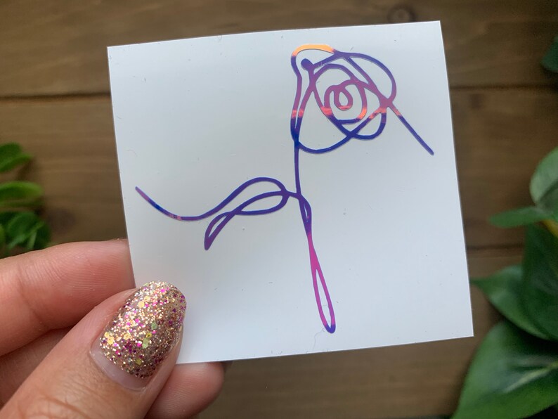 BTS Love Yourself Flower Decal | Holographic Metallic Vinyl Sticker - Etsy