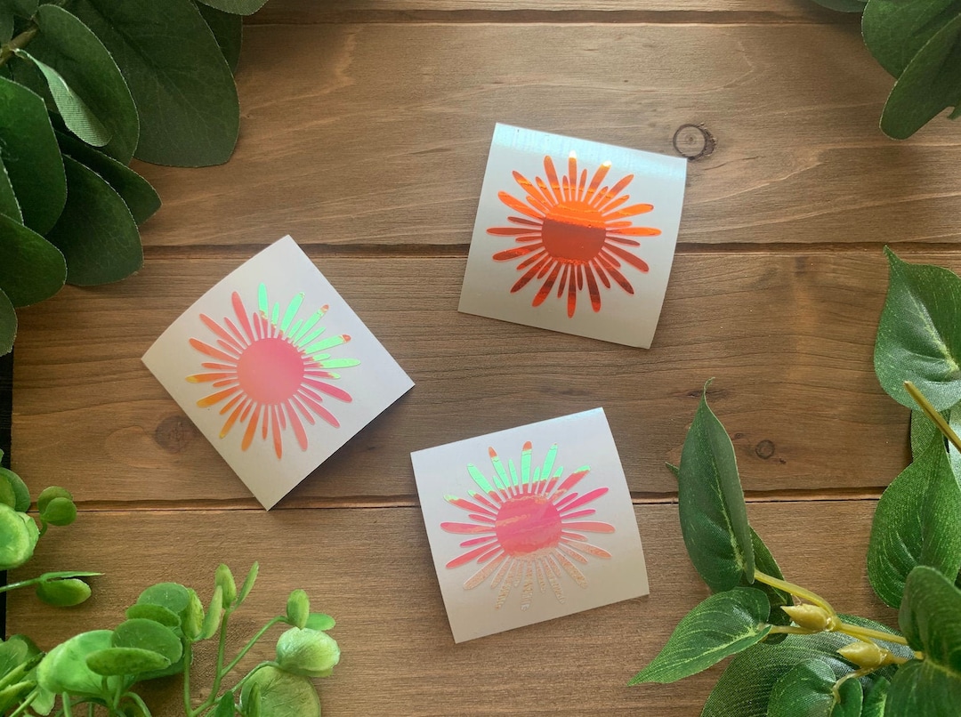 HOLOGRAPHIC SUN VINYL Decal | Weatherproof Vinyl | Car Decal | Laptop ...