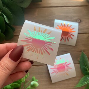 HOLOGRAPHIC SUN VINYL Decal | Weatherproof Vinyl | Car Decal | Laptop ...