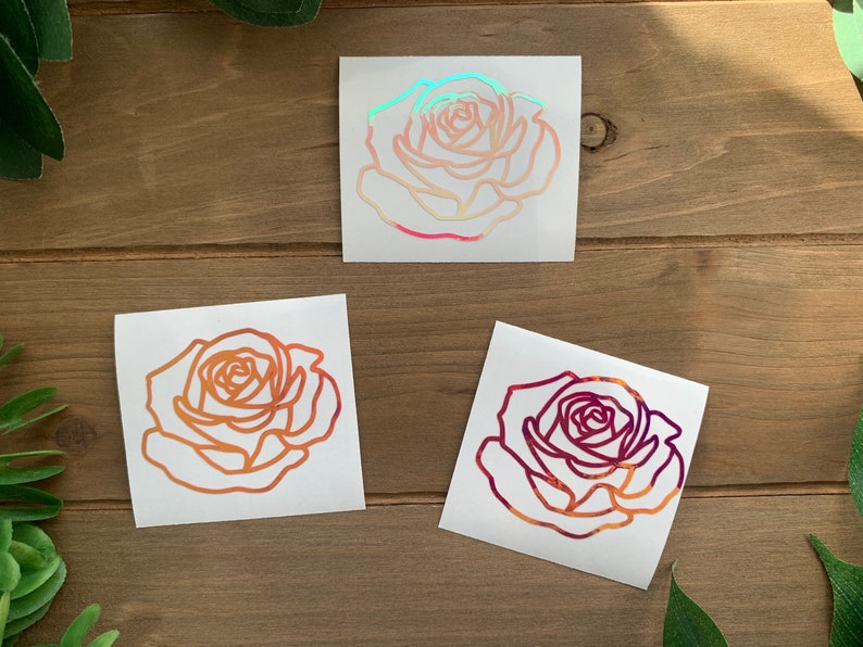 Rose Vinyl Decal Flower Decal Floral Vinyl Decals - Etsy