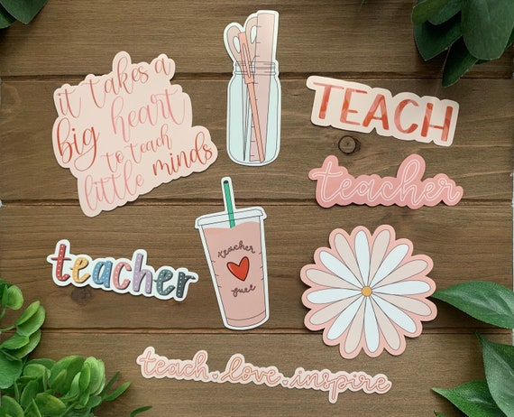 TEACHER Sticker Pack Boho Aesthetic Water Resistant Vinyl | Etsy