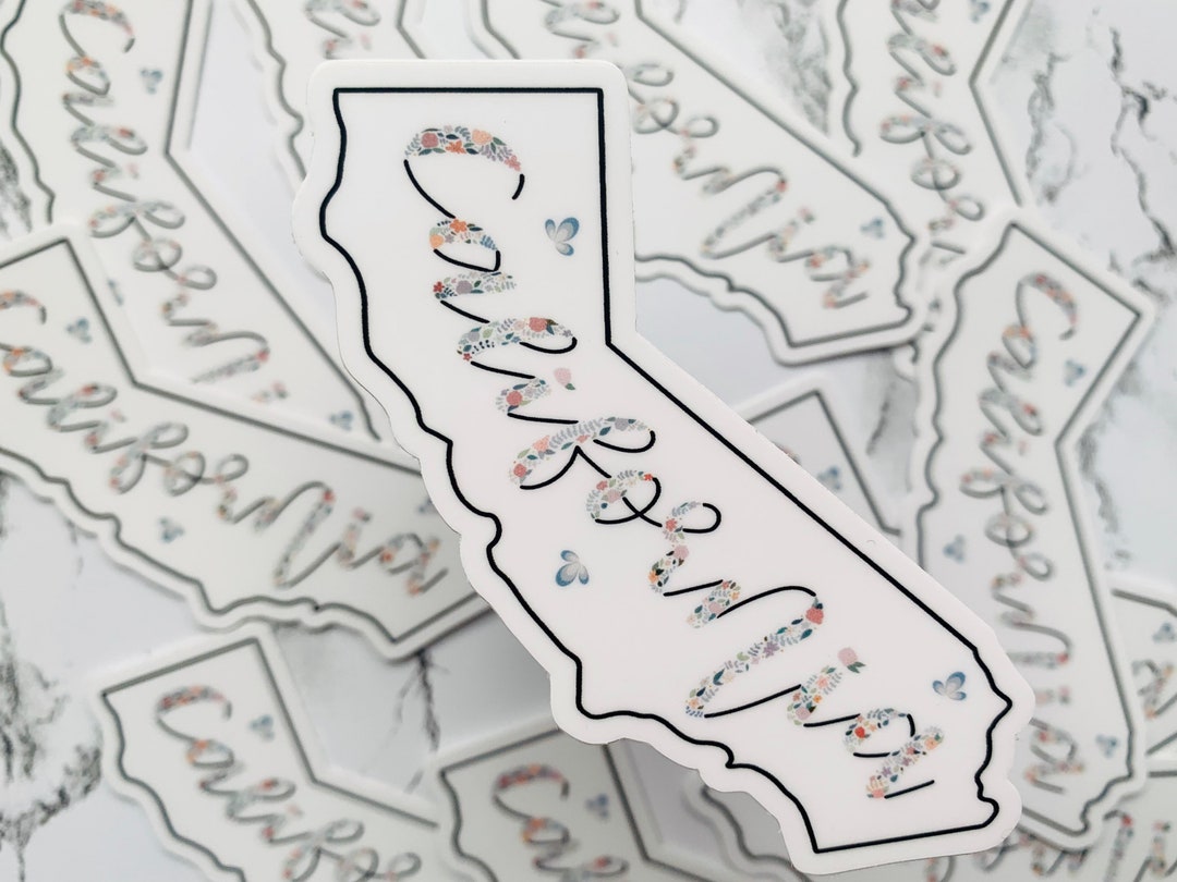 Floral California State Sticker | CA Decal | Aesthetic | Weatherproof ...