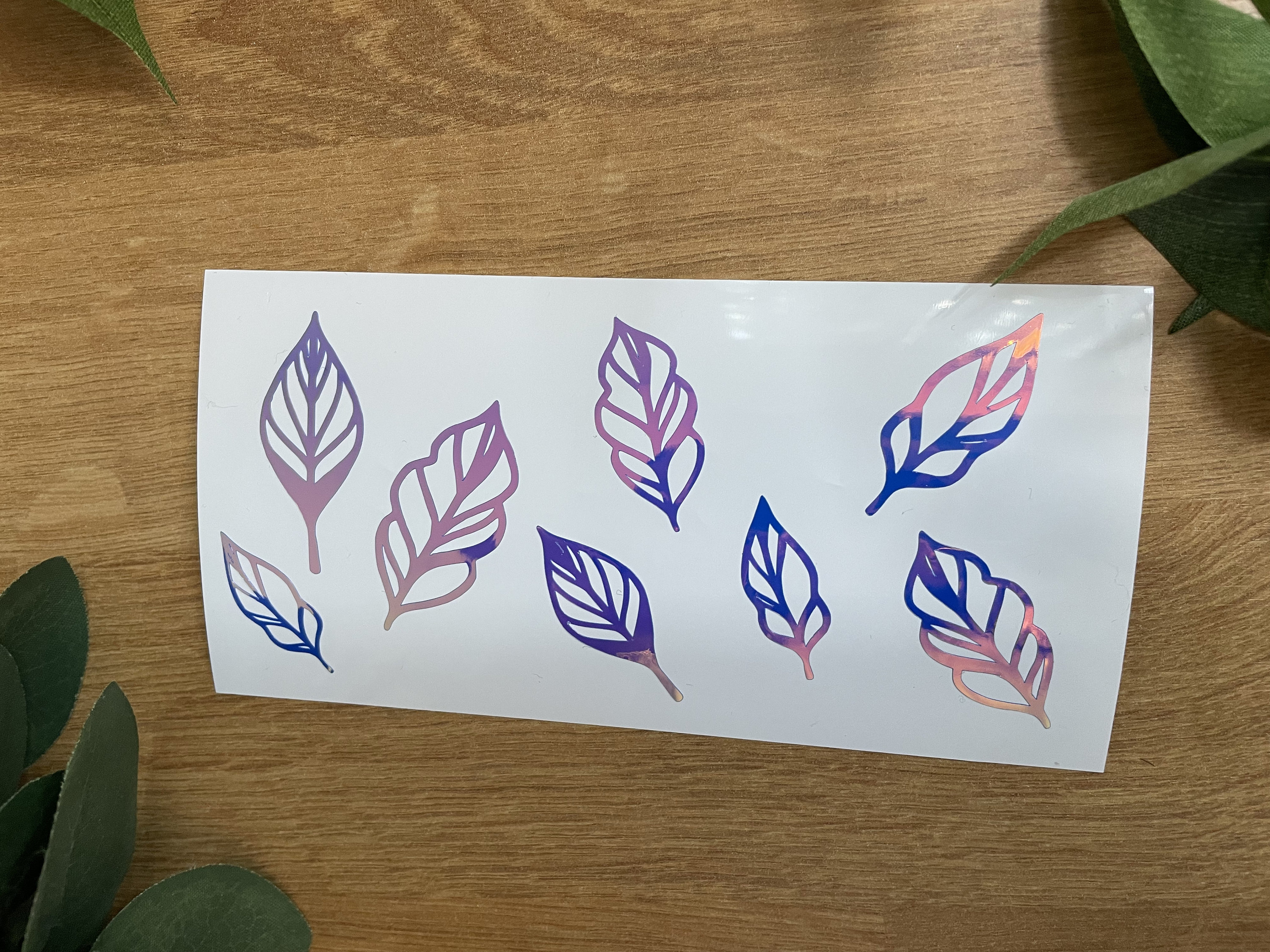 Leaf Sheet Vinyl Decals | Leaves | HOLOGRAPHIC Vinyl | Metallic Vinyl ...