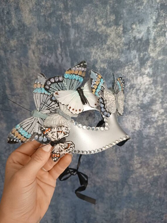 Silver Butterfly Masquerade Mask