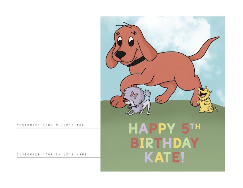 Clifford Birthday Party Poster 24x30 Modern Clifford Big Red Dog Sign ...