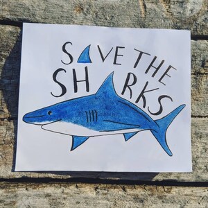 Shark Sticker Save the Sharks Sticker Save the Sharks | Etsy
