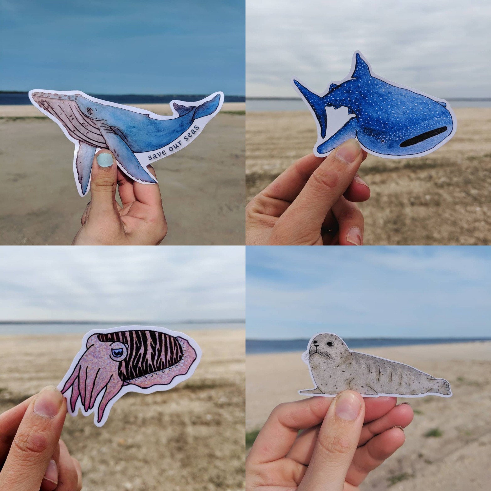 Three Sticker Bundle Plastic Free Stickers Ocean Stickers - Etsy