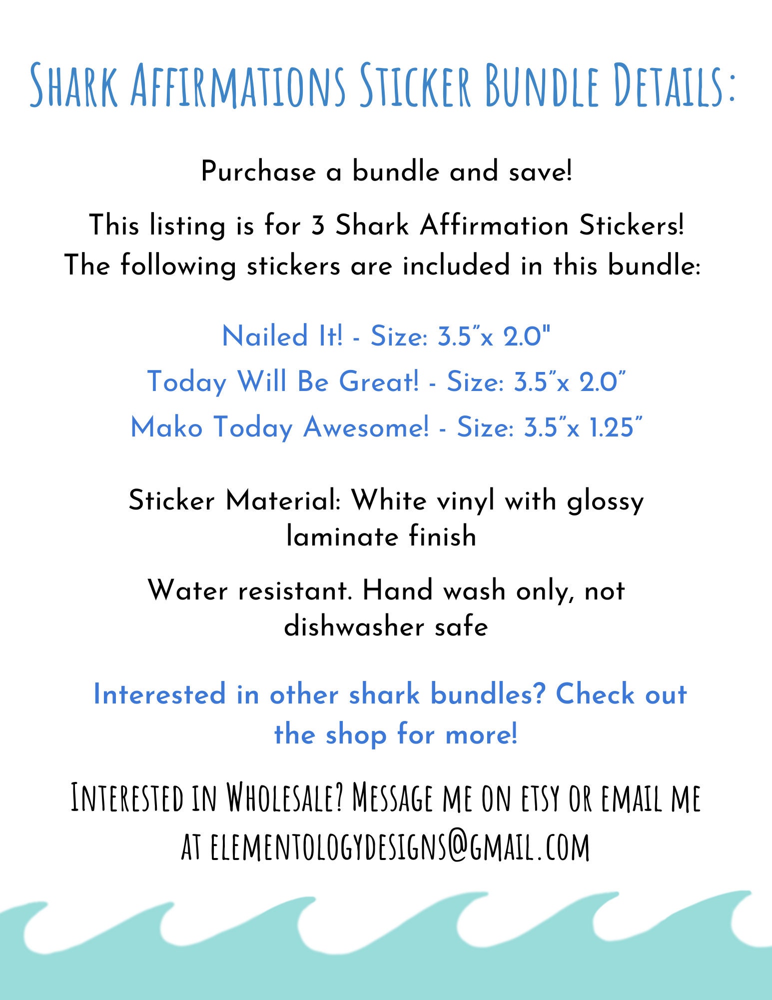 Shark Affirmation Sticker Set Mako Shark Great White Shark - Etsy