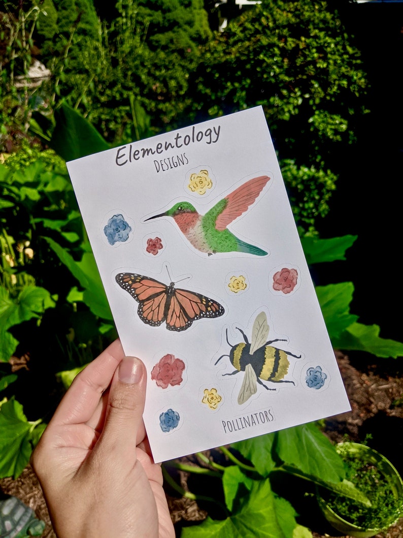 Pollinator Sticker Sheet Pollinator Stickers Bee Sticker - Etsy
