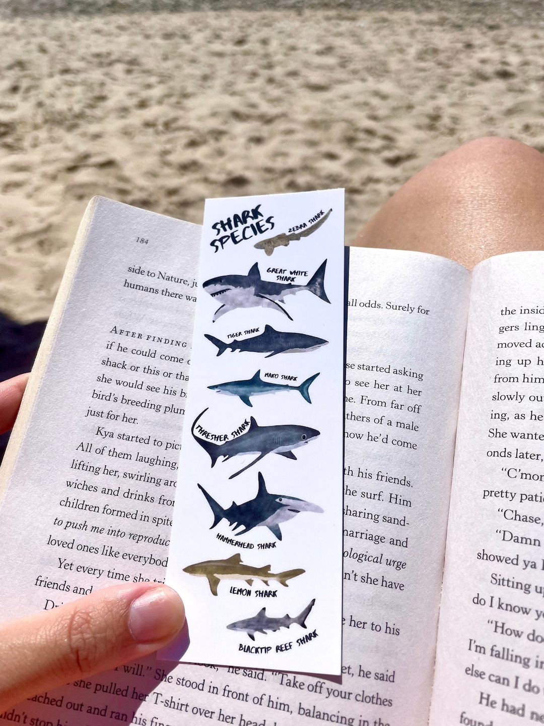 Shark Species Bookmark, Shark Bookmark, Ocean Bookmark, Bookmark, Gifts ...