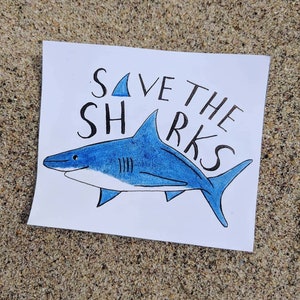 Shark Sticker Save the Sharks Sticker Save the Sharks - Etsy