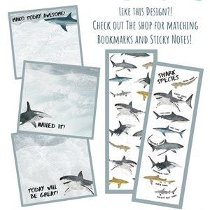 Great White Shark Sticky Notes, Shark Sticky Notes, Ocean Sticky Notes ...