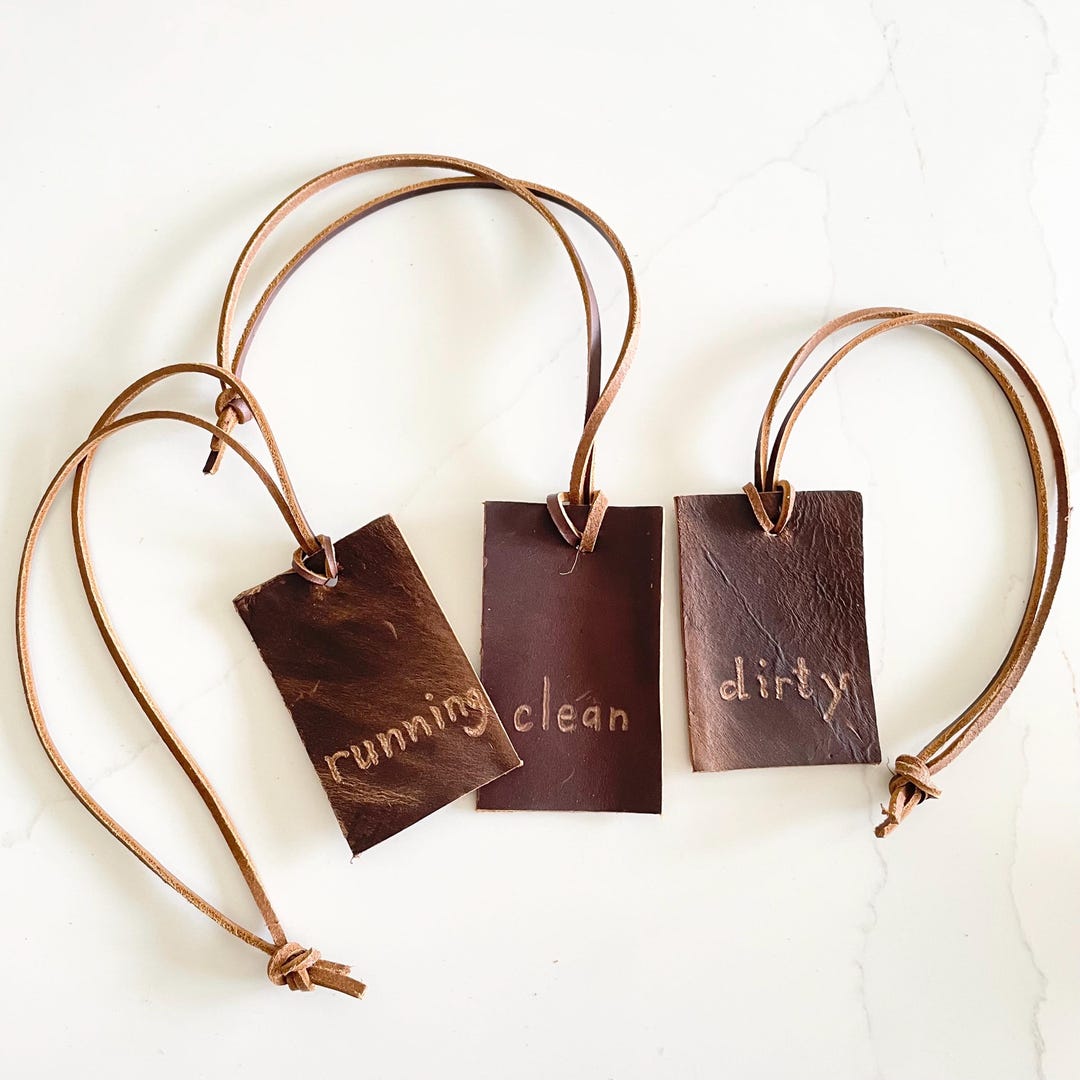Dishwasher Hang Sign Leather Wash Dry Clean Dirty Sign for Washer Dryer ...
