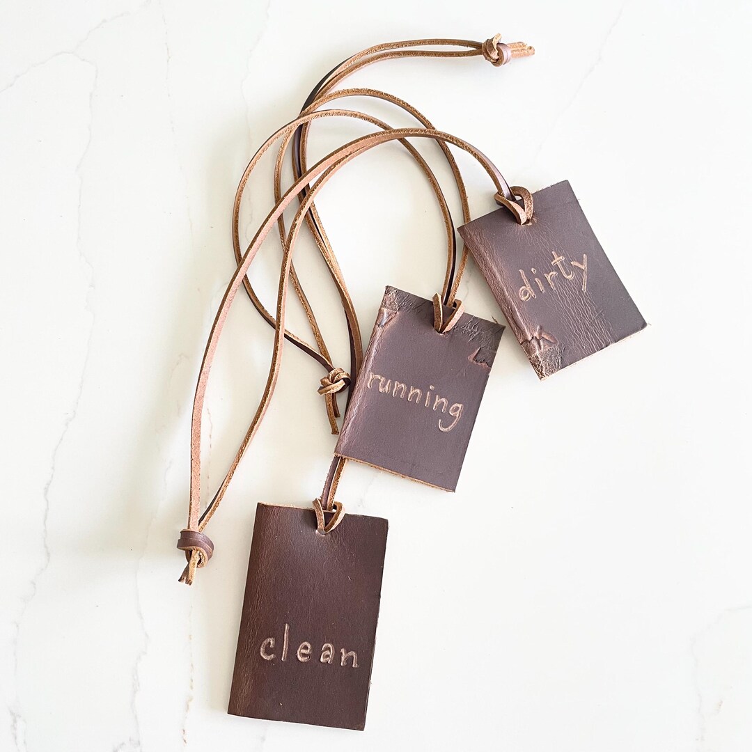 Dishwasher Hang Sign Leather Wash Dry Clean Dirty Sign for Washer Dryer ...