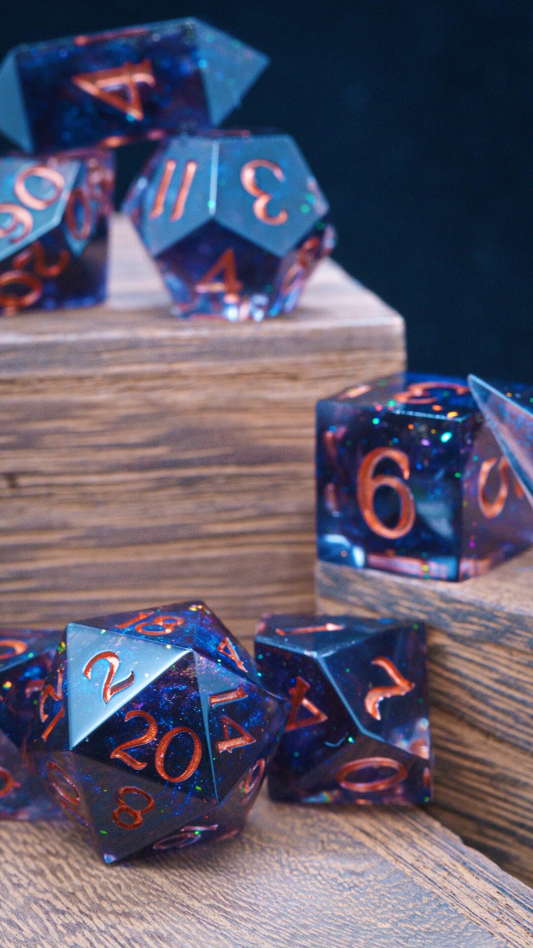Dunamancy (copper Ink) - 7 Piece Dice Set - Etsy