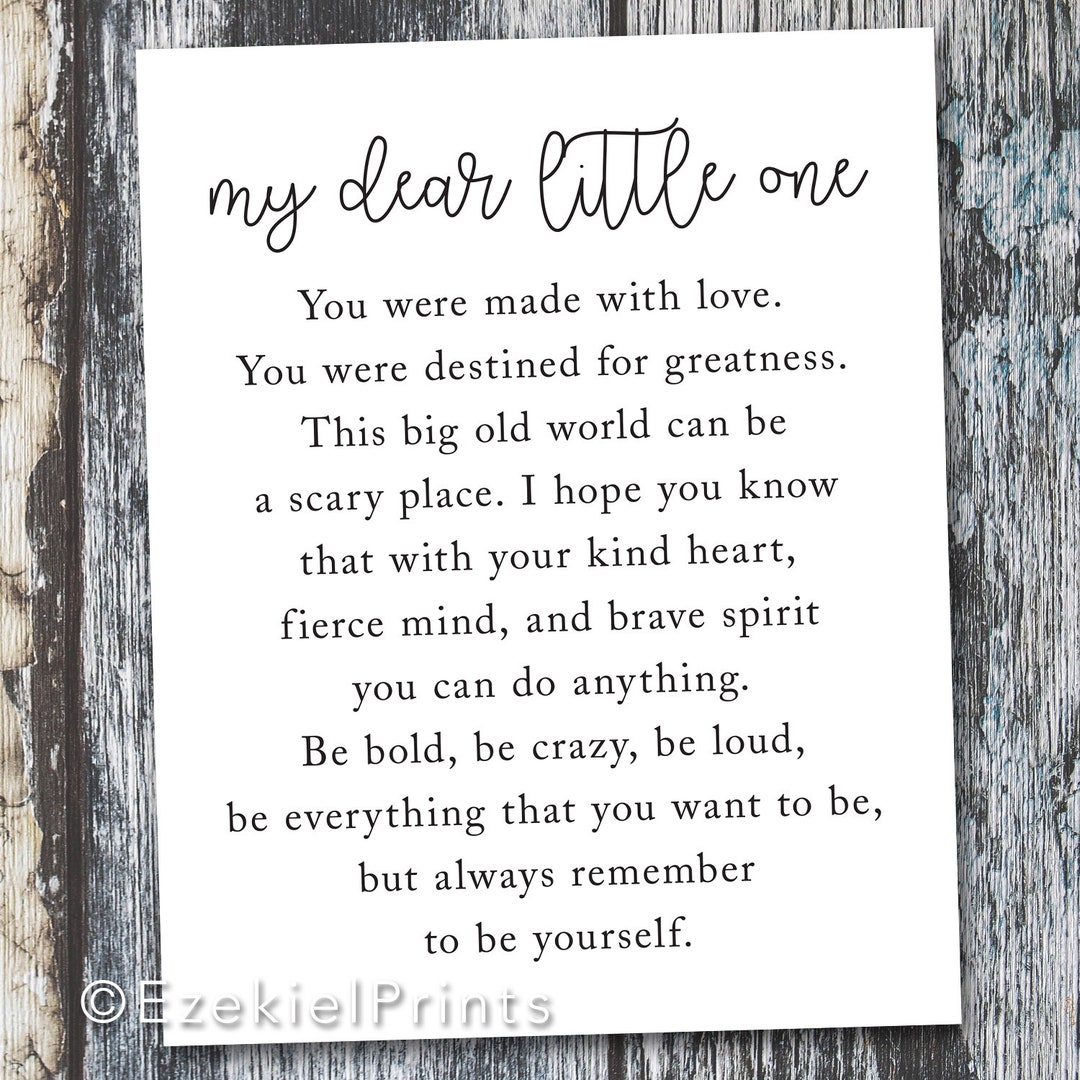 Dear Little One Poem Wall Decor Printable { 16 X 20 Printable ...