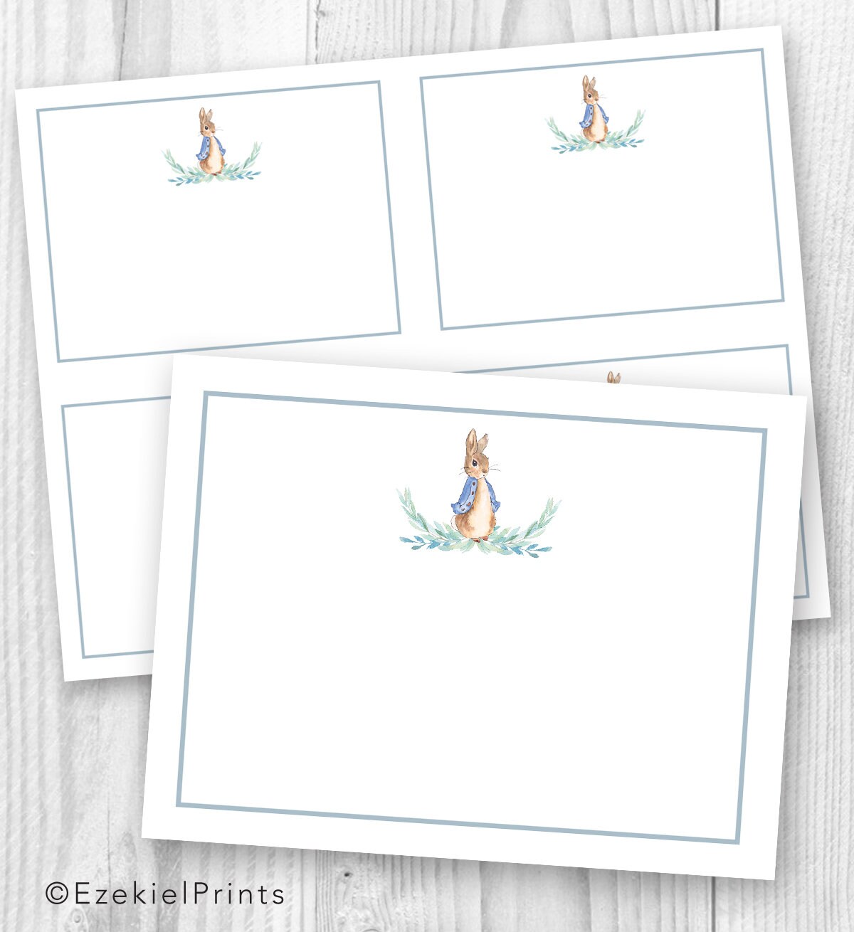 Peter Rabbit Printable Thank You Card or Stationary Card { Blue ...