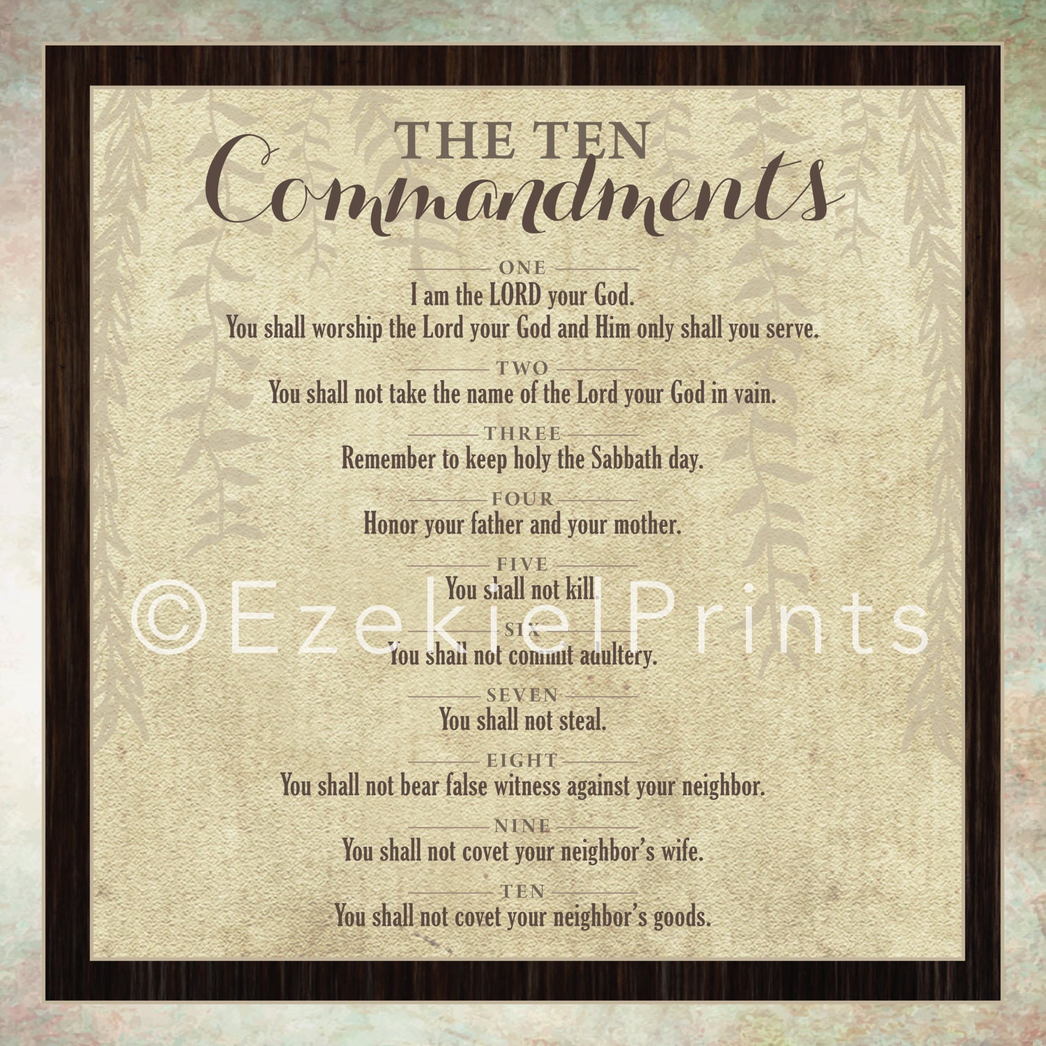 10 Commandments Wall Art Printable { Religious } { Scripture ...