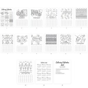 Calendario imprimible para colorear 2025 (2026) / Patrones / Descarga PDF - Etsy México