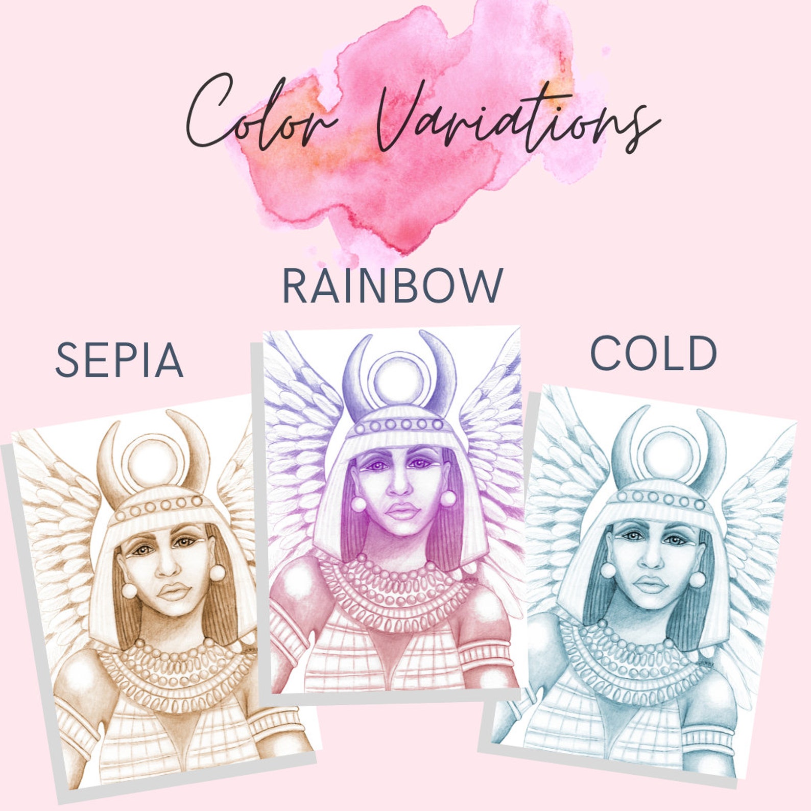 Printable Adult Coloring Page | Ancient Egyptian Goddess Isis ...