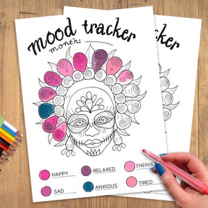 Mood Tracker Monthly Printable PDF A4 & A5 Mood Chart Mood Tracking ...