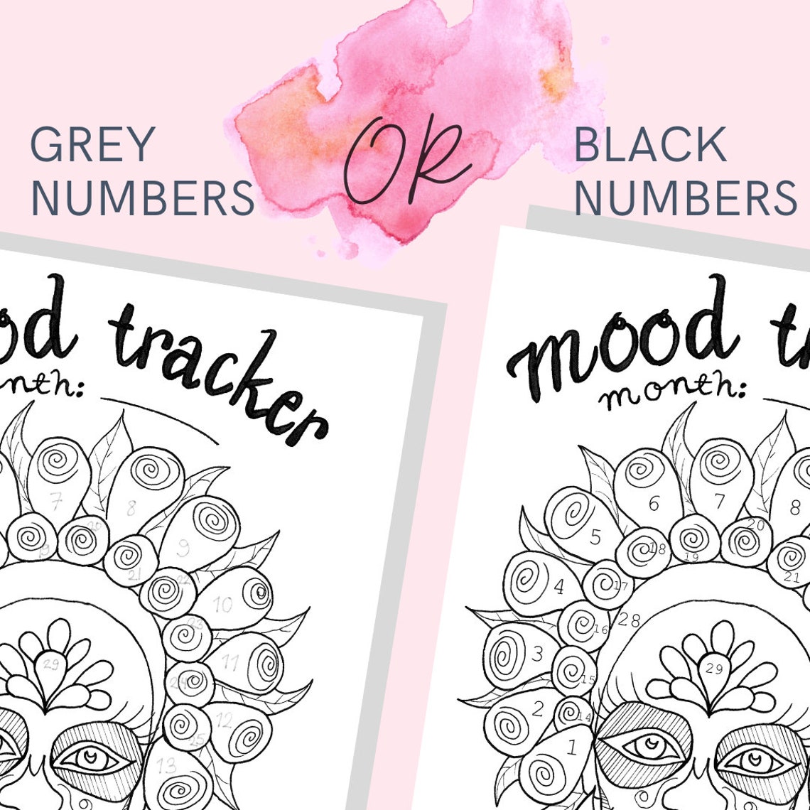 Mood Tracker Monthly Printable PDF A4 & A5 Mood Chart Mood Tracking ...