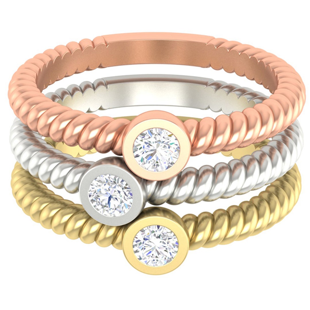 Diamond Stackable Rings, Diamond Stackable Rings for Women, Stackable ...