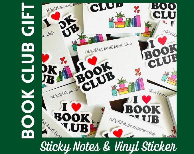 Book Club Gift Set Sticky Notes - Reading Sticky Notes - Bookworm Gift ...