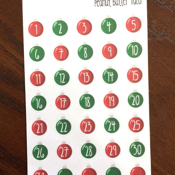 Christmas Countdown Stickers - Etsy