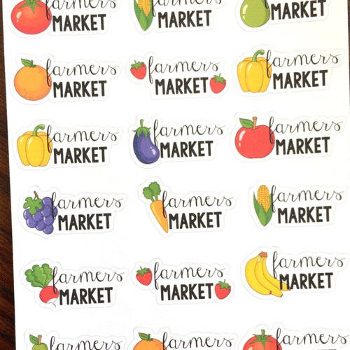 Farmers Market Planner Stickers Market Stickers Grocery - Etsy