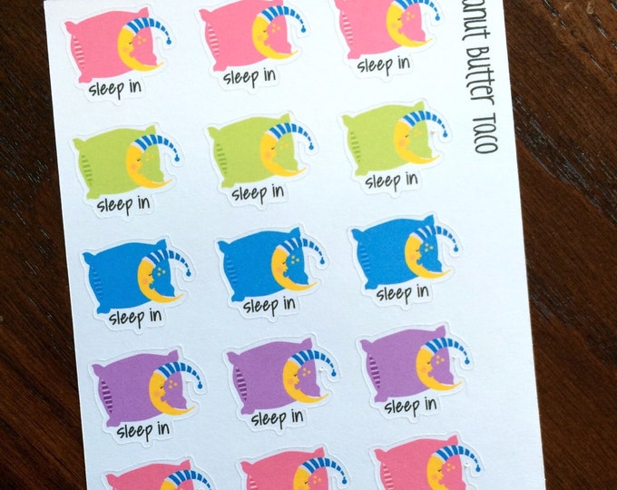 Sleep in Planner Stickers Sleep Planner Stickers Pillow Stickers Sleep ...