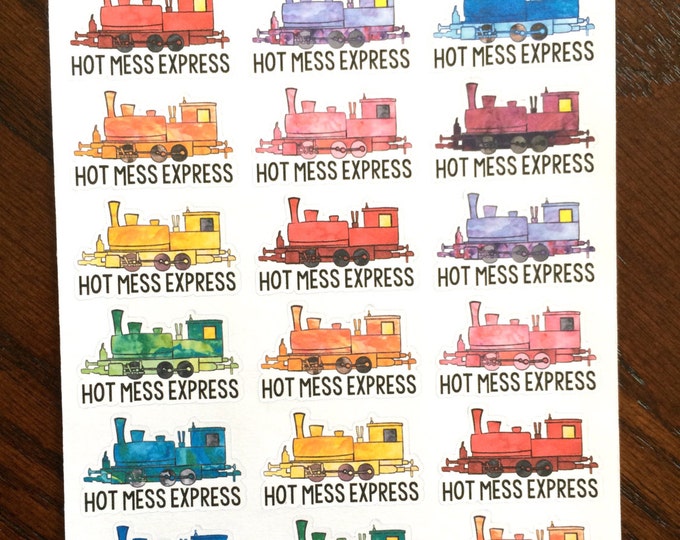 LAST CHANCE Hot Mess Express Stickers - Adulting Stickers - Train ...