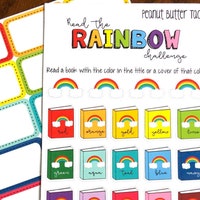 Read the Rainbow - Reading Challenge Planner Stickers - Reading Planner ...