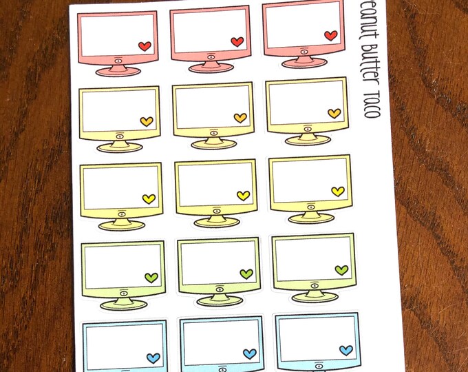 TV Planner Stickers, Blank Box Stickers, TV Stickers, Kawaii Stickers ...