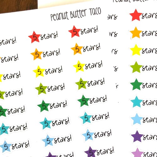 5 Stars Planner Stickers 5 Star Rating Books Movies - Etsy