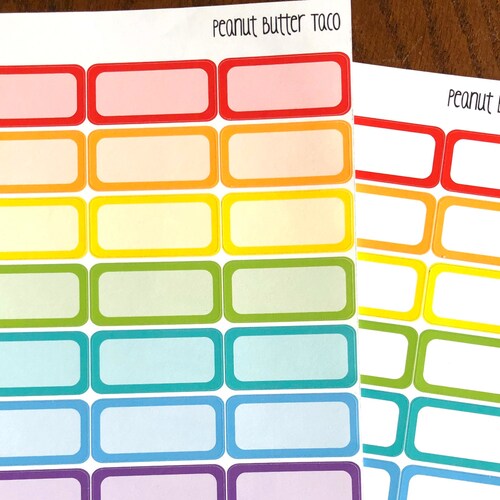 Rainbow Perfect Sized Boxes Planner Stickers Box Stickers - Etsy