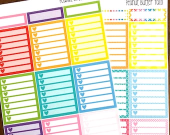 Funky Checklist Planner Stickers Heart Checklists to Do | Etsy