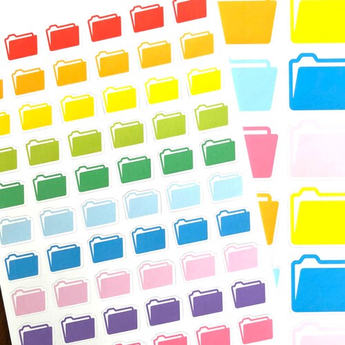 File Folder Stickers Small or Large File Folder Icon Planner - Etsy
