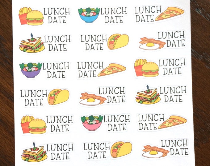Lunch Date Planner Stickers Lunch Planner Stickers Lunch - Etsy