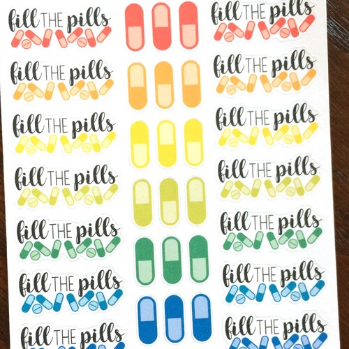 Rainbow Pills Stickers Pill Planner Stickers Medication - Etsy