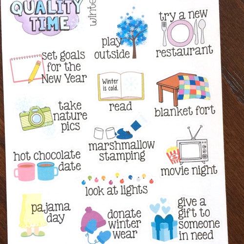 Fall Quality Time Stickers Seasonal Family Time Planner - Etsy