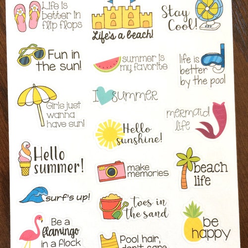 Summer Sayings Planner Stickers Summer Quote Stickers - Etsy