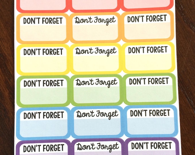 Don't Forget Boxes Planner Stickers - Reminder Planner Stickers - Don't ...