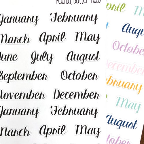 Months of the Year Planner Stickers Month Stickers Bujo | Etsy