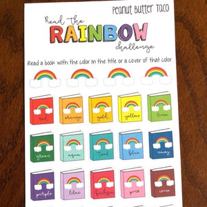 Read the Rainbow - Reading Challenge Planner Stickers - Reading Planner ...