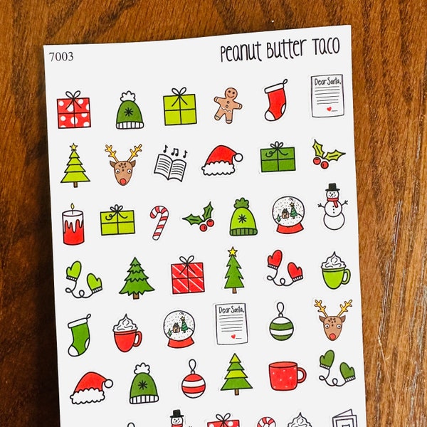 Christmas Stickers Sheet - Etsy