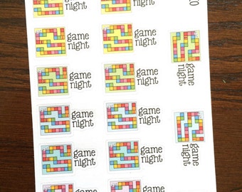 Playing Cards Game Night Stickers Family Night Planner | Etsy