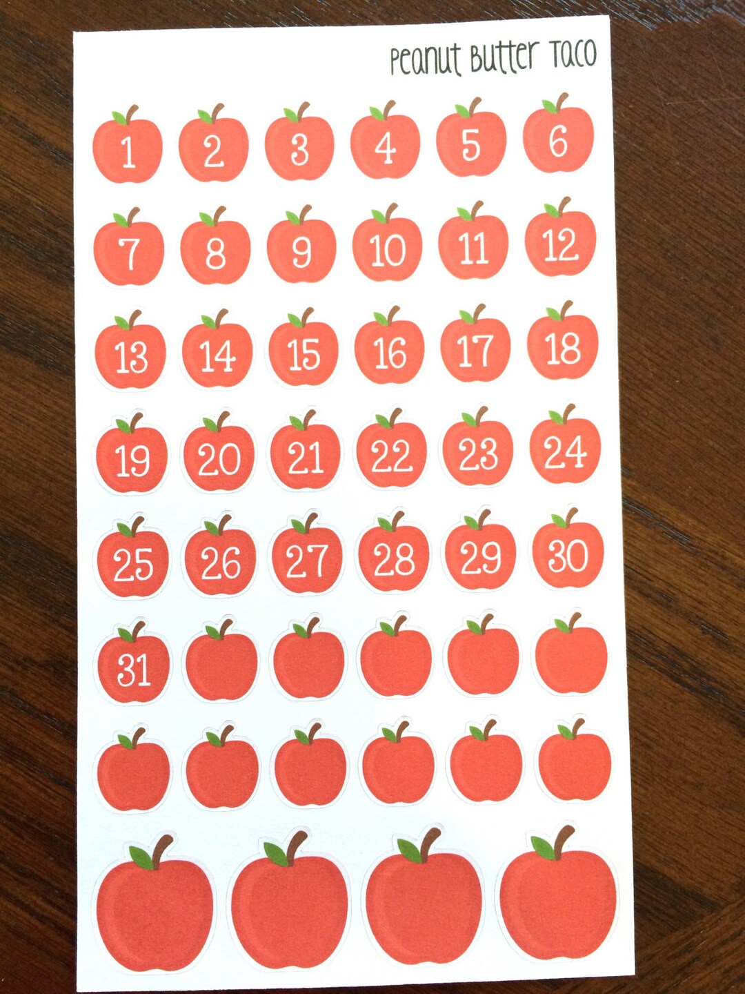 Apple Date Covers - Apple Planner Stickers - Apple Dates - Apple Number ...