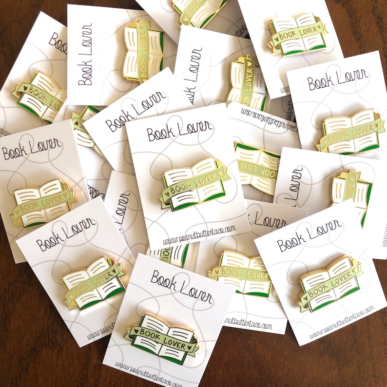 Book Lover Enamel Pin Bookish Enamel Pin Open Book Reading - Etsy